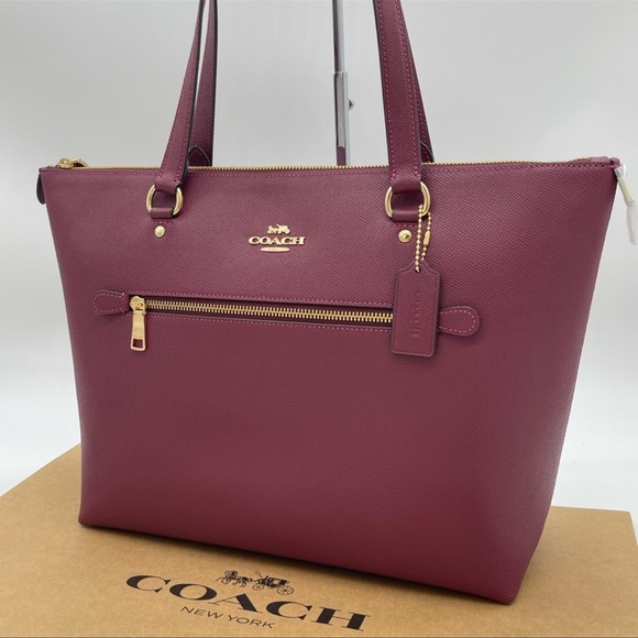 Coach | Bags | Coach Gallery Tote Bag Rich Leather Ruby Red | Poshmark